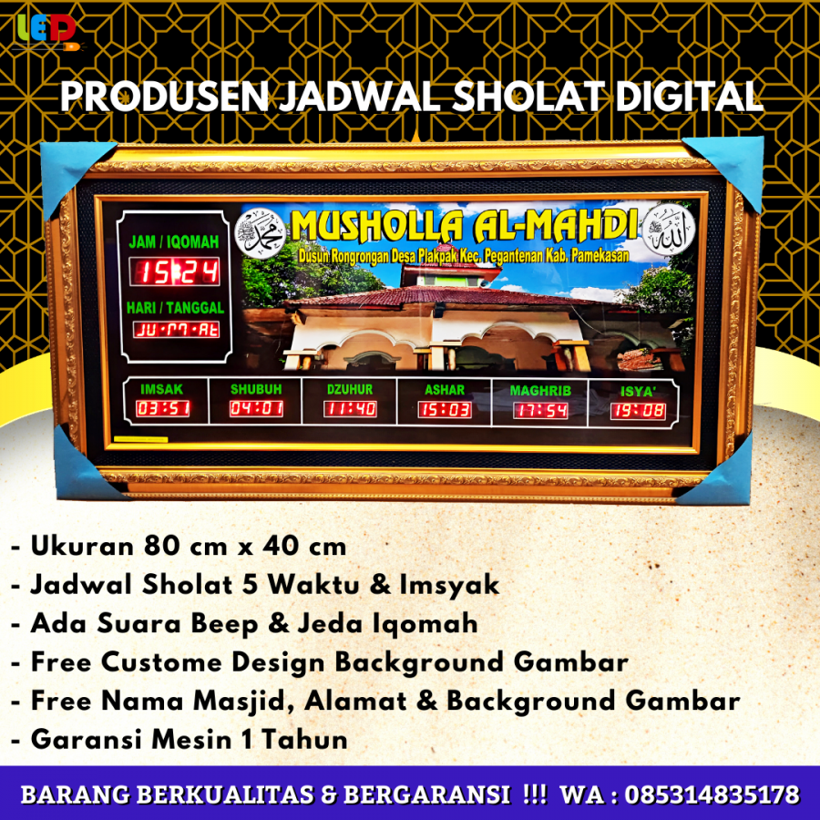 Produsen Jam Masjid DIgital Madura ~ Jadwal Sholat Digital